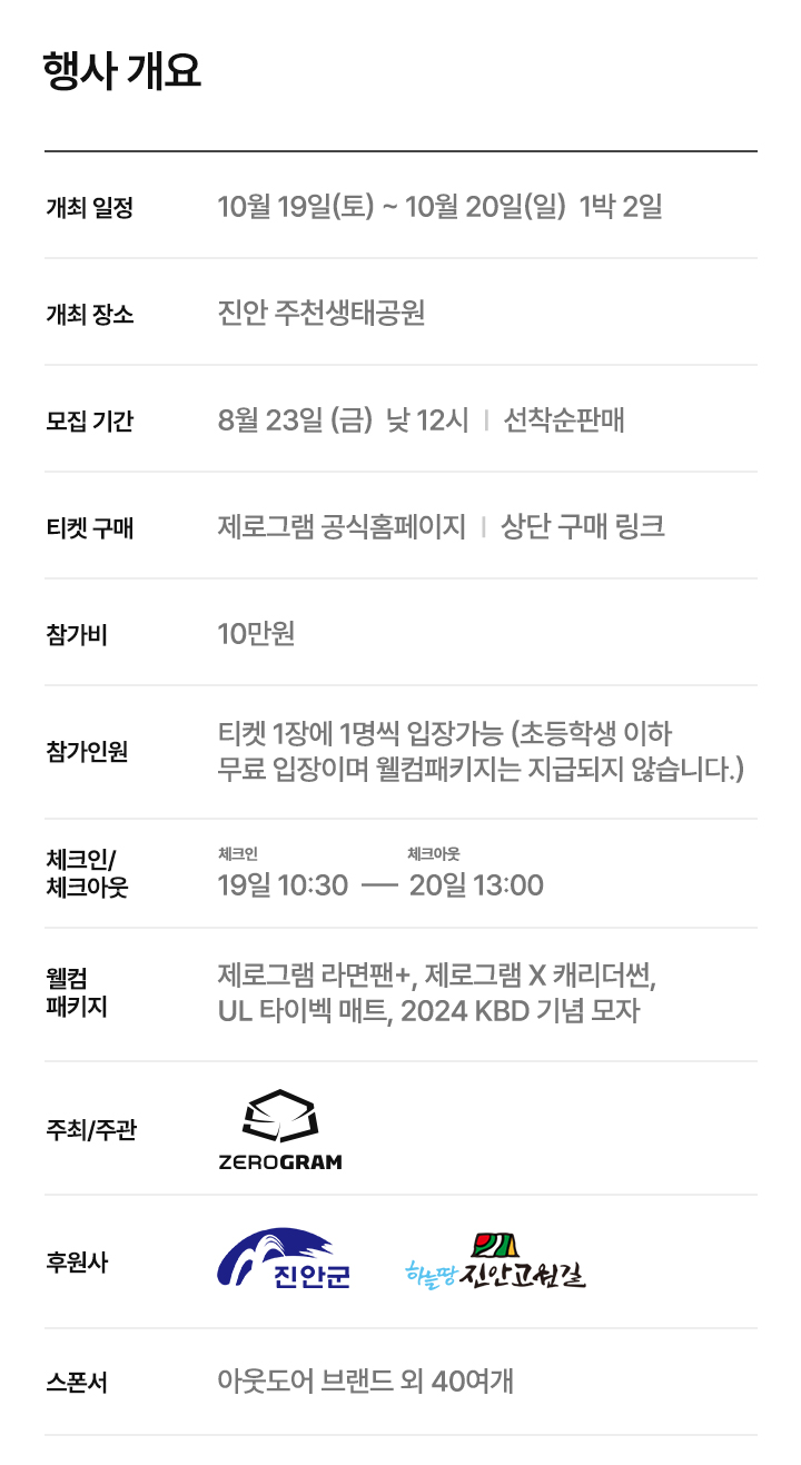 제로그램 | 2024 KBD 티켓