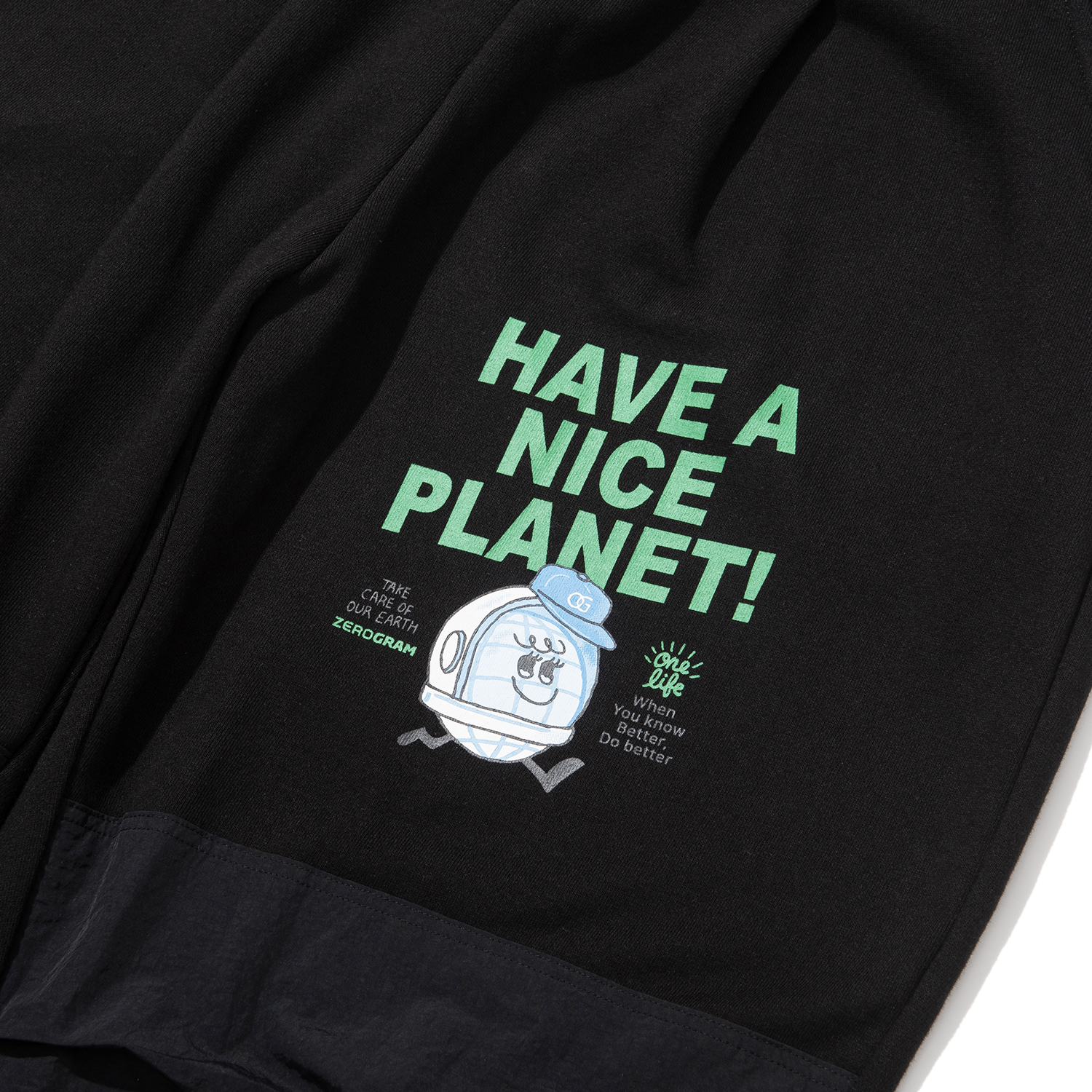 제로그램 | NICE PLANET 우븐믹스 팬츠 블랙